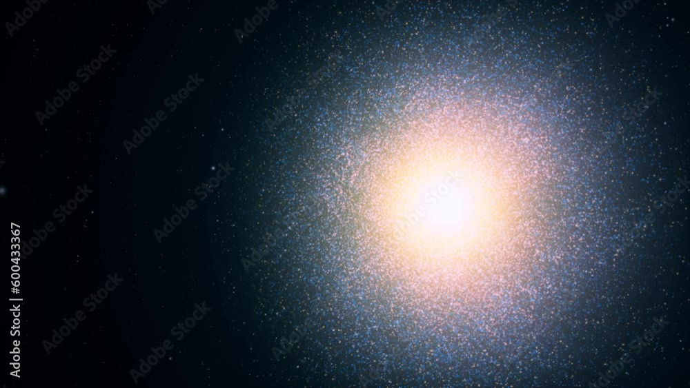 A boundless galaxy with millions of rotating stars. In the center is a ...