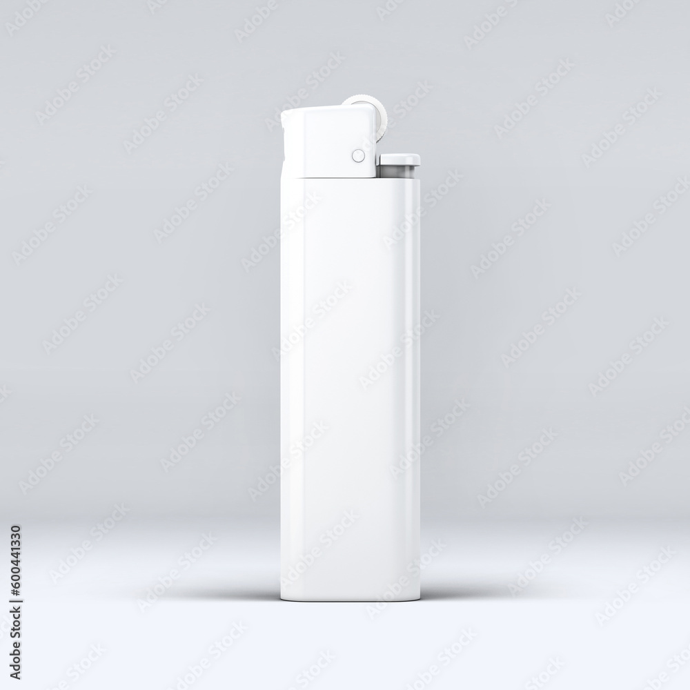 White blank gas lighter mock up stand isolated. Empty surface cigar ...