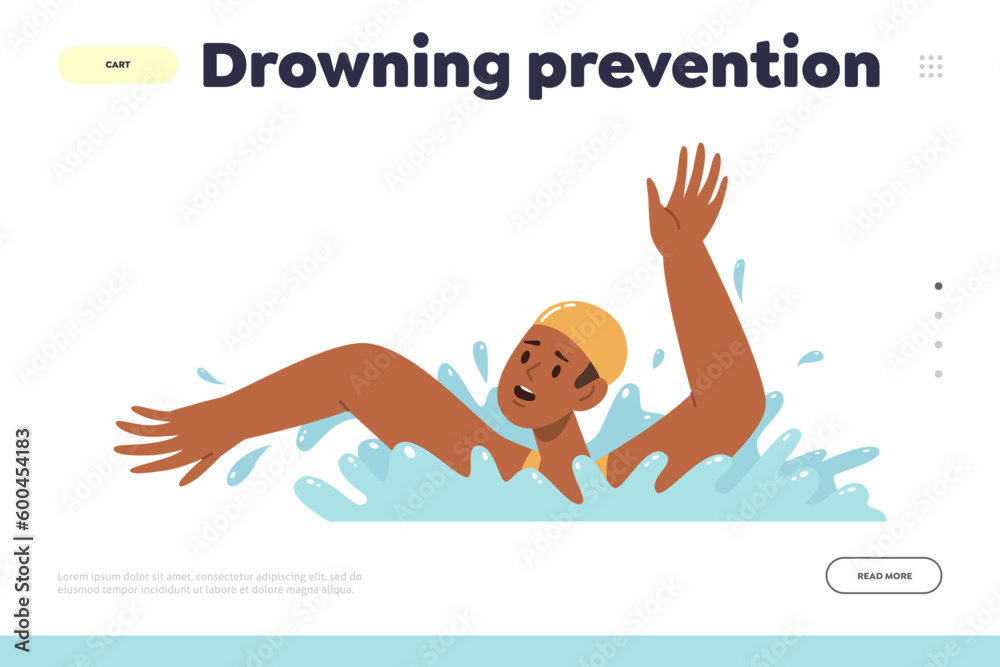 Drowning prevention landing page design template for online service ...