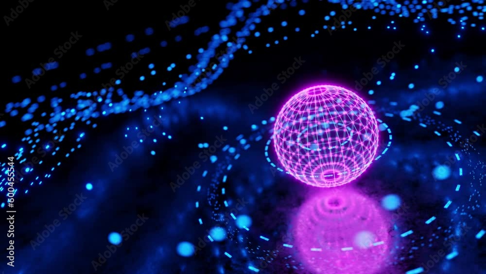 Futuristic background. Neon background. Neon pink balloon ...