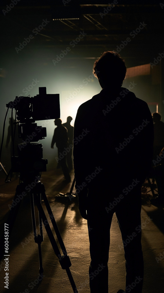 Behind the Scenes, movie production stage, cameras, equipment, studio ...