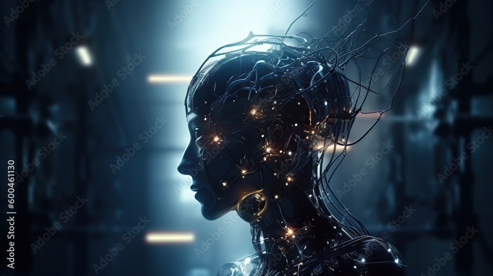 Artificial intelligence represented as a human being concept ...