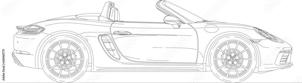 Vetor de Germany, year 1996, Porsche 718 Boxster car silhouette ...