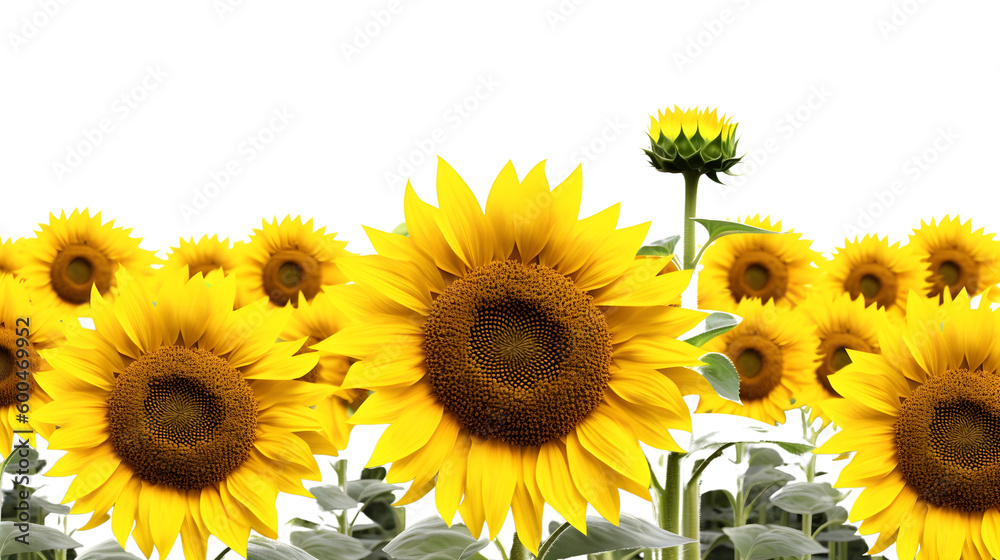 sunflower field on transparent background png Generative AI Stock ...