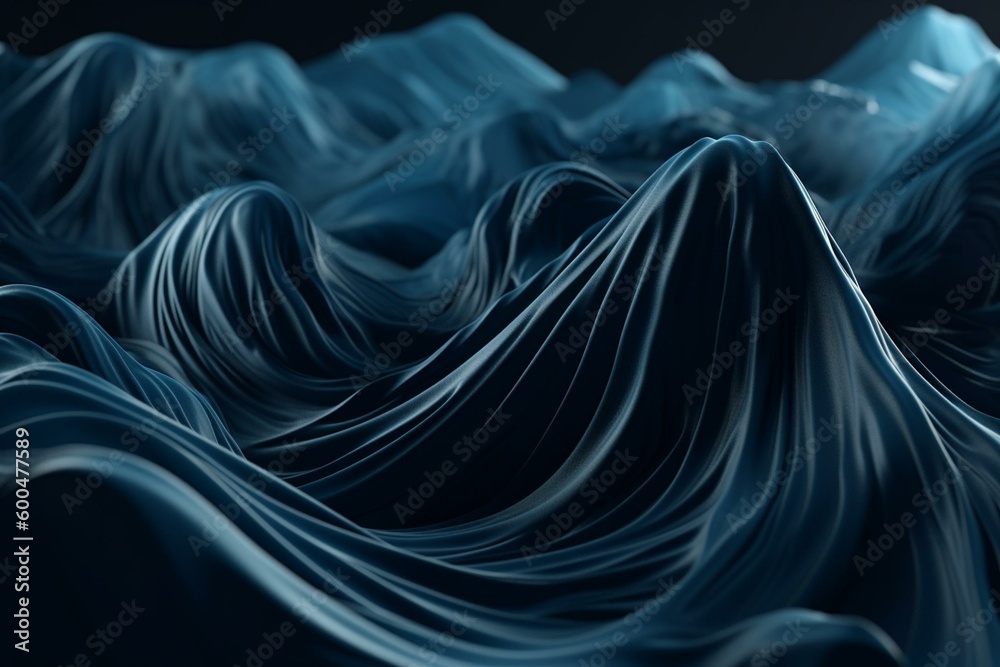 Smooth blue abstract waves with mesh and cloth texture. Generative AI ...