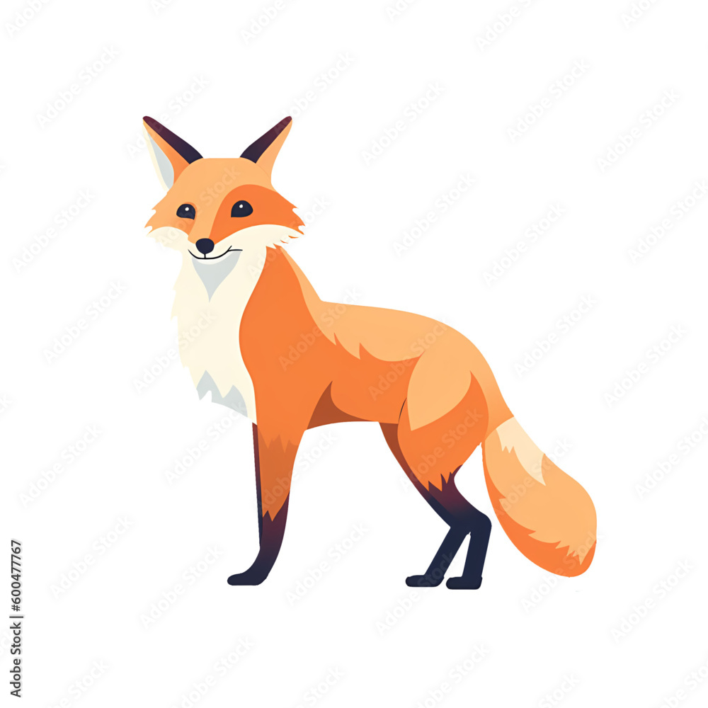 Simplified cartoon fox vector image logo design isolated Stock Vector ...