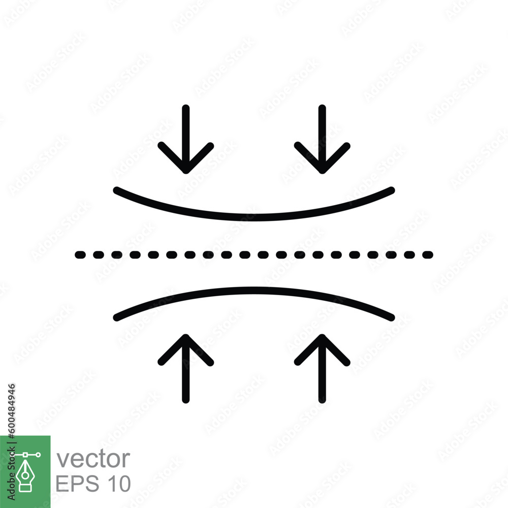 Elastic material icon. Simple outline style. Soft, resilience or ...