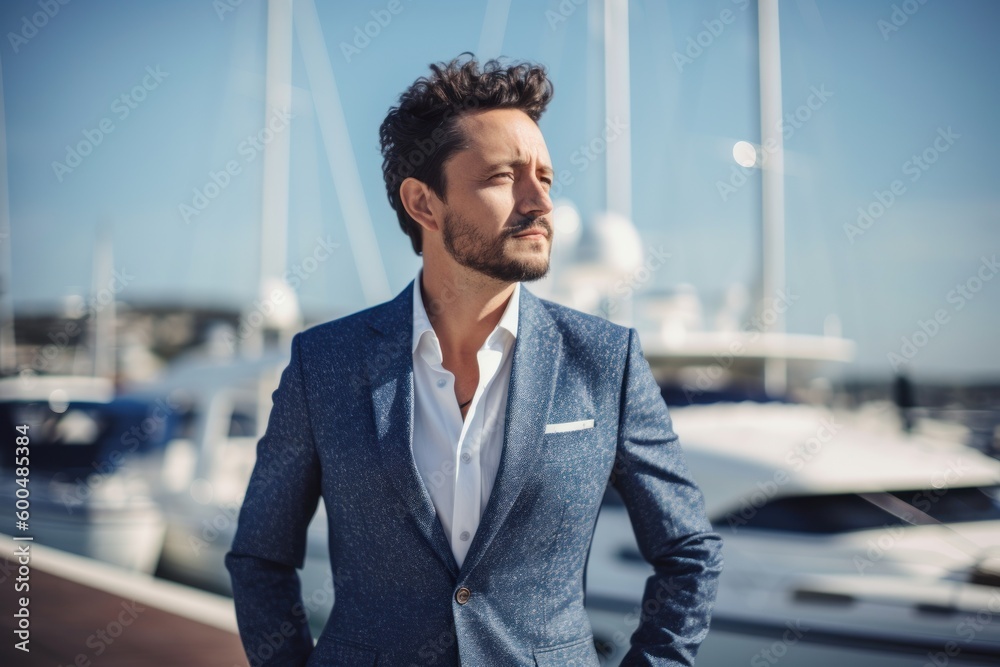 ภาพประกอบสต็อก Lifestyle portrait photography of a pleased man in his ...