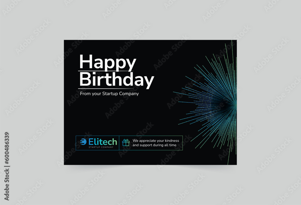 Tech Startup greeting card template. A clean, modern, and high-quality ...