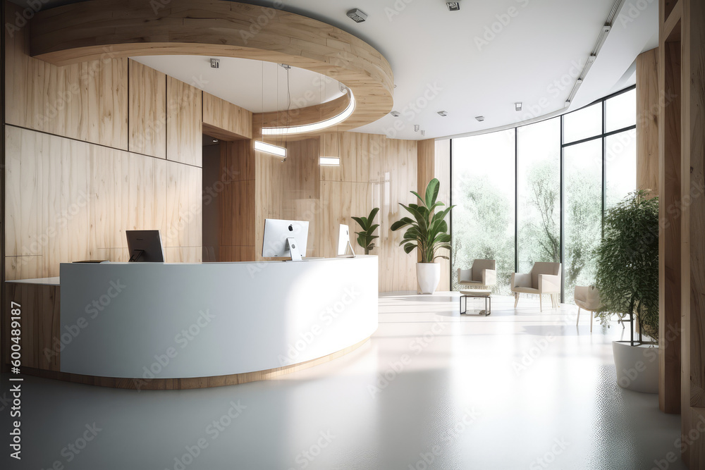 Contemporary Reception Counter Design. Stylish and Functional Lobby ...