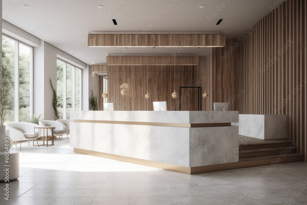 Contemporary Reception Counter Design. Stylish and Functional Lobby ...