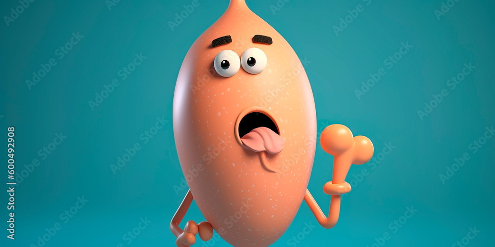 cartoon appendix character with a puzzled expression and a speech ...