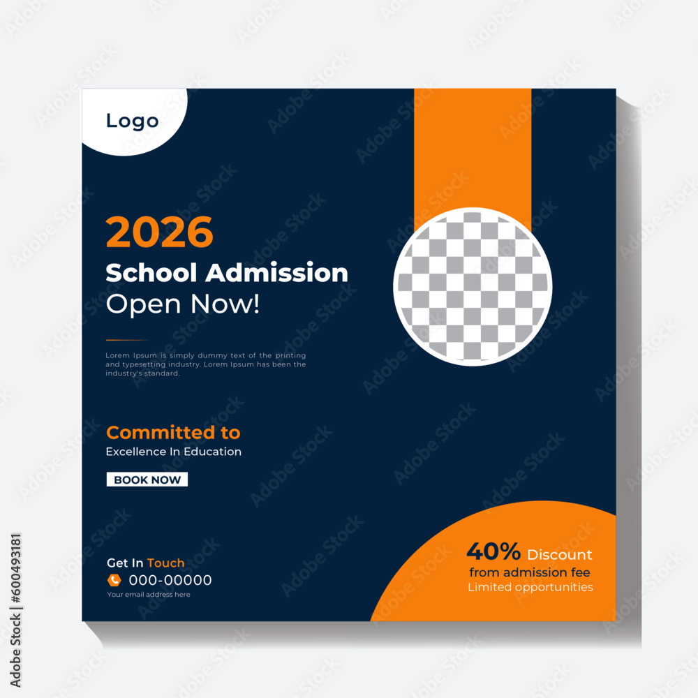 School admission social media post banner design. back to school social ...