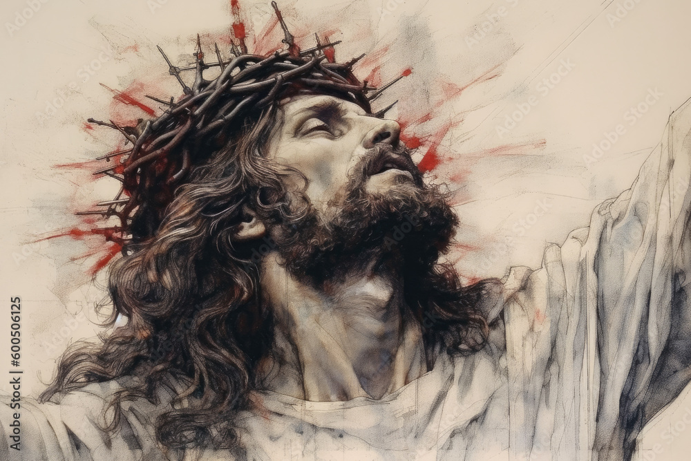 Jesus Christ on the cross - AI Generated Stock Illustration | Adobe Stock