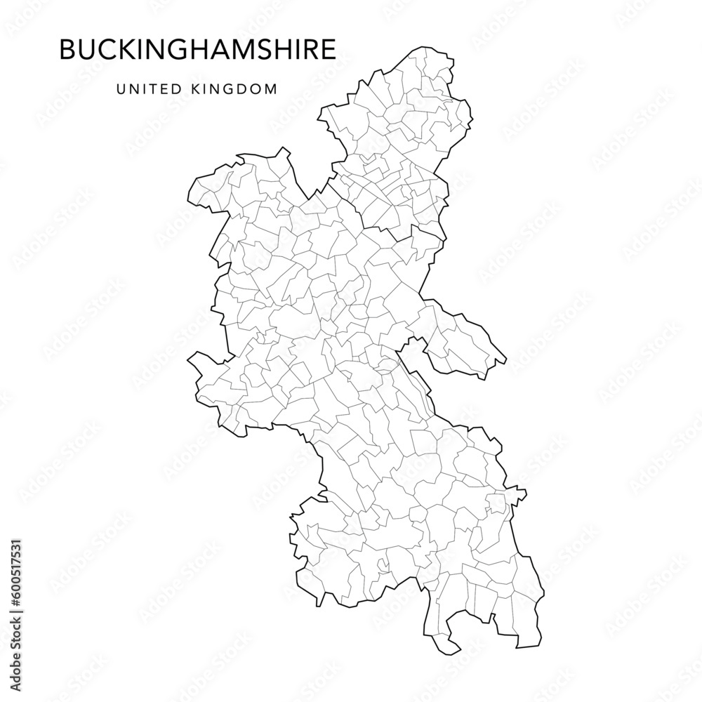 Administrative Map of Buckinghamshire with County, Unitary Authorities ...
