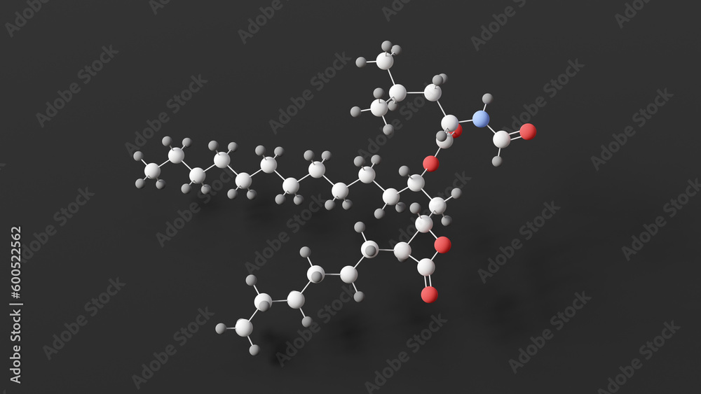 orlistat molecule, molecular structure, xenical, ball and stick 3d ...