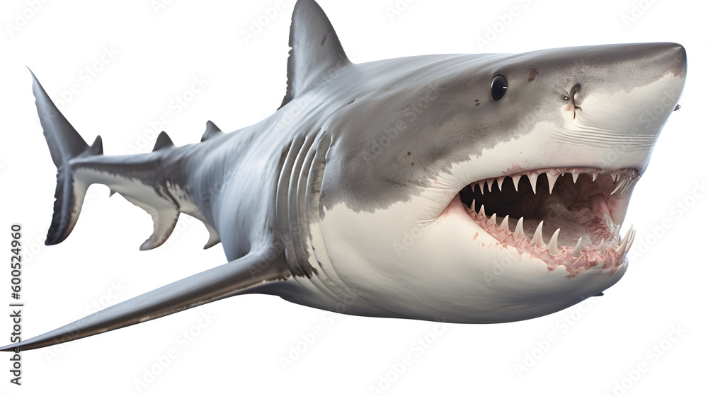 Shark isolated on transparent background png Stock Illustration | Adobe ...
