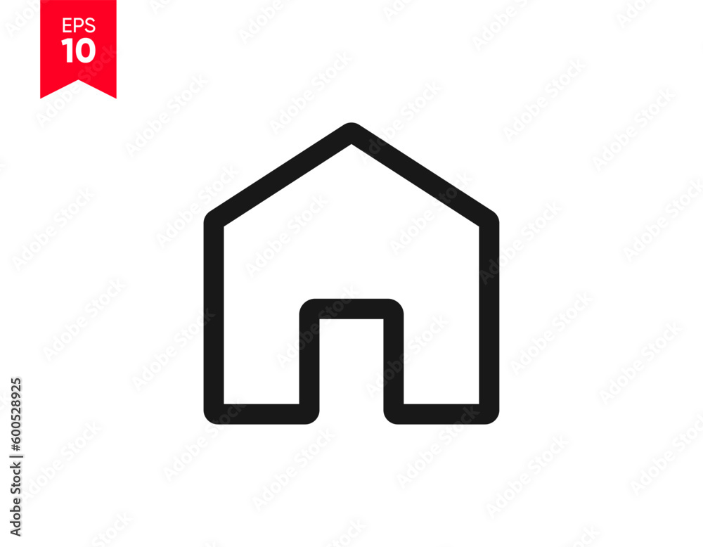 Minimal modern home, homepage, base, main page, house push button icon ...