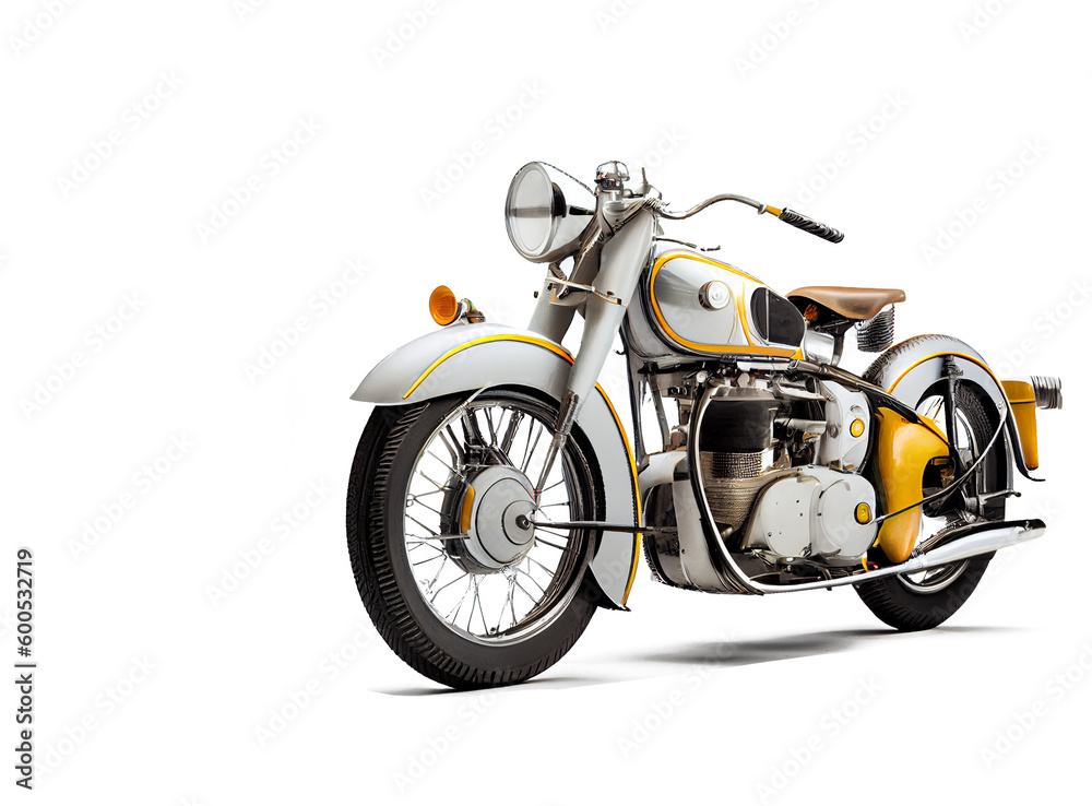 vintage motorcycle on a transparent background. AI generator Stock ...
