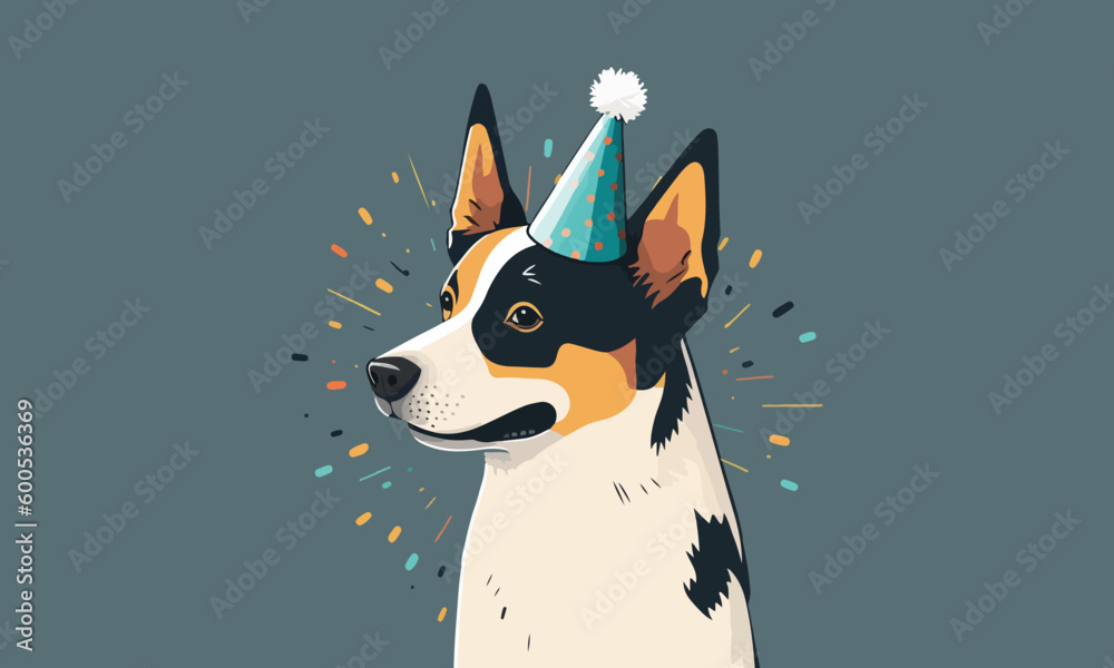 Dog Birthday vector illustration Stock Vector | Adobe Stock