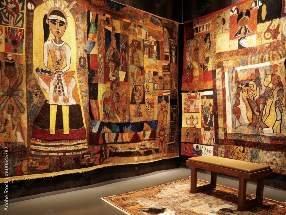 Drawings and Paintings in an Art Brut Museum - generative AI Stock ...