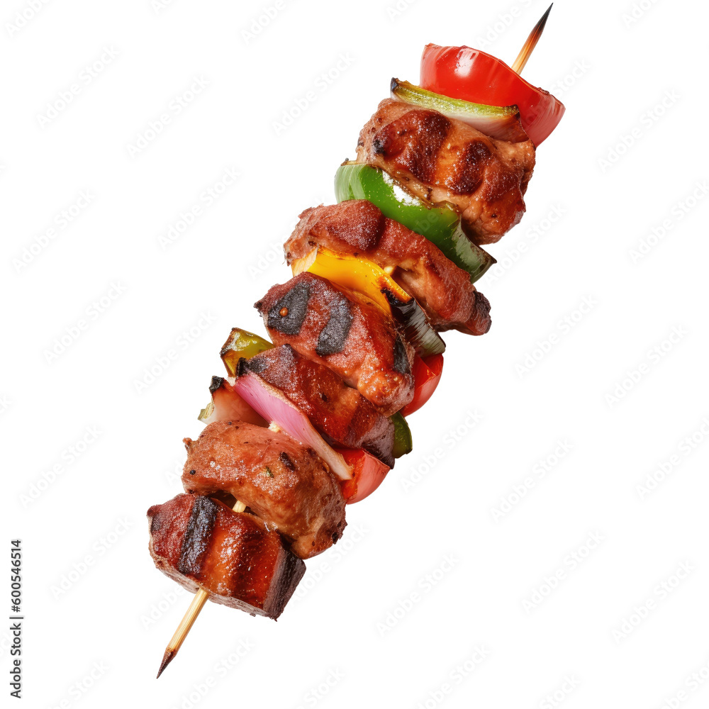 kebab skewer isolated on a transparent background, generative ai Stock Illustration | Adobe Stock