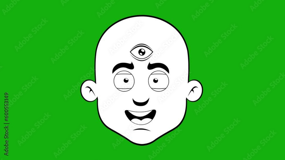 Vidéo Stock video animation cartoon character face of a bald man with a ...