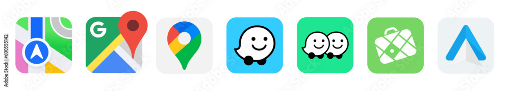 Google maps,Waze maps,Apple maps.Waze Carpool,Maps Me.Android Auto ...