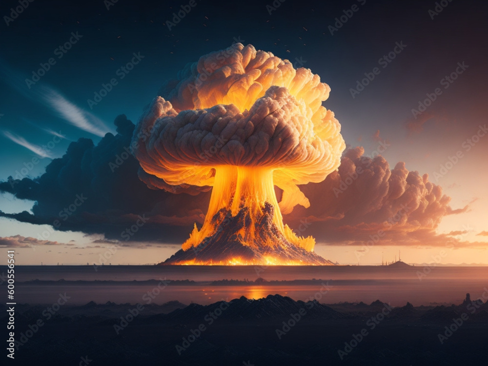mushroom cloud from an Atomic explosion Stock Photo | Adobe Stock