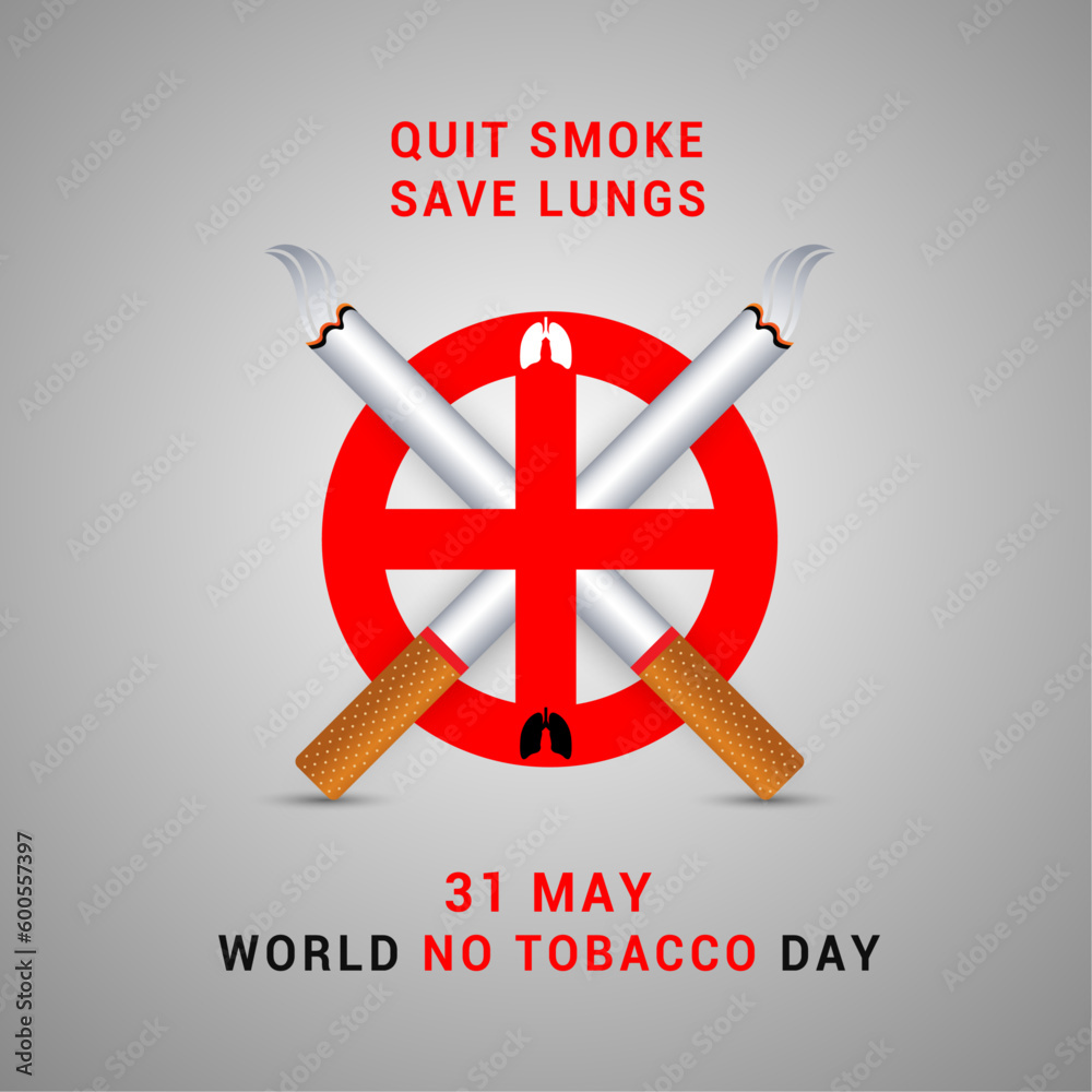 Quit smoke save lungs, world no tobacco day with cigarette and ...