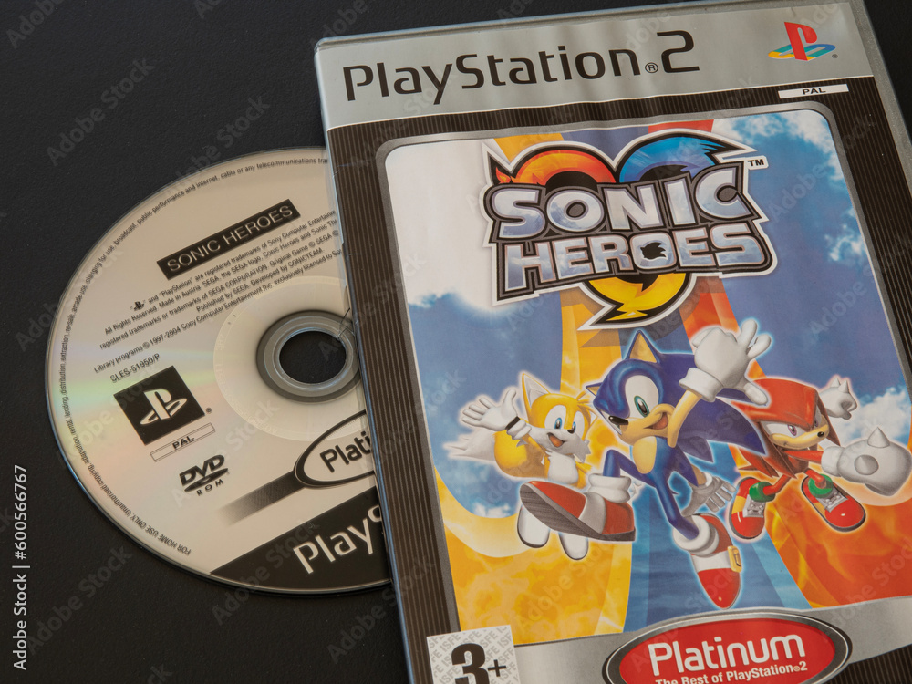 Play Station 2 slim box with Sonic Heroes game DVD. PS2 is a 128 bit ...