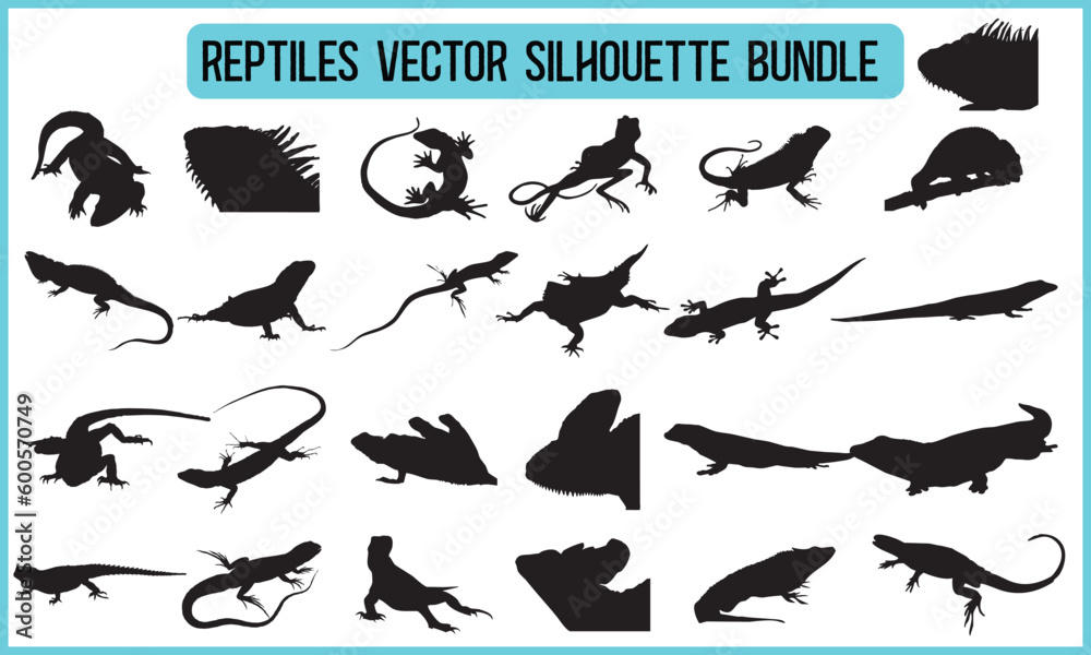 reptiles vector silhouette bundle - SVG, frog t shirt design, Hand ...
