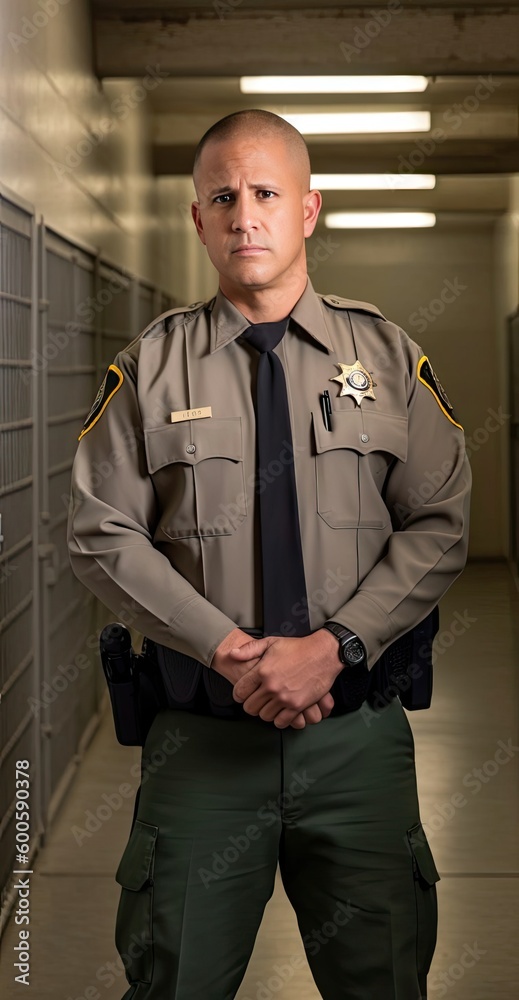 Digital AI and the Watchful Eye A Corrections Officer Stands Guard on a ...