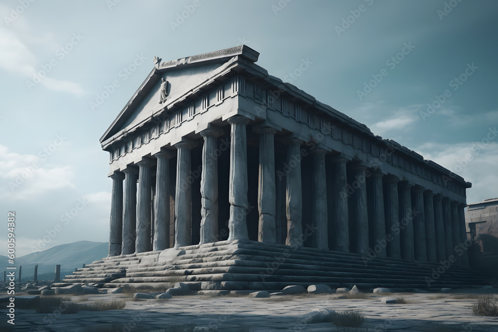 Valley of the Temples. ancient Greek Temple. Neural network AI ...
