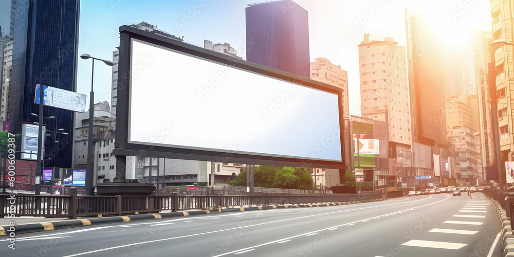 Digital Media Blank billboard, signboard for product advertisement ...