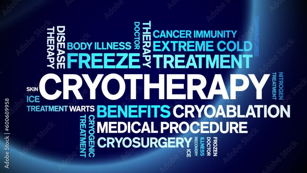 Cryotherapy animated tag word cloud;text design animation kinetic ...