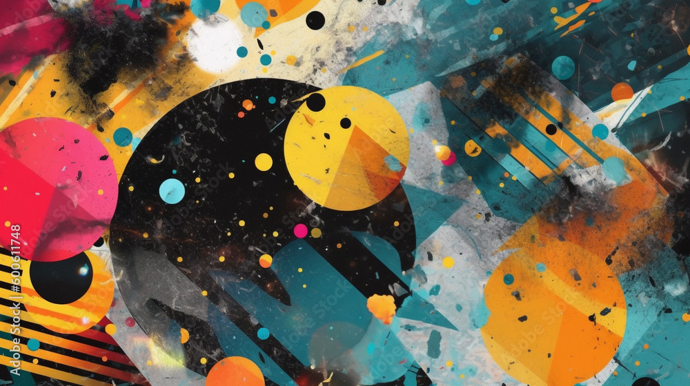 Generative AI, a collage effect for a creative and artistic website ...