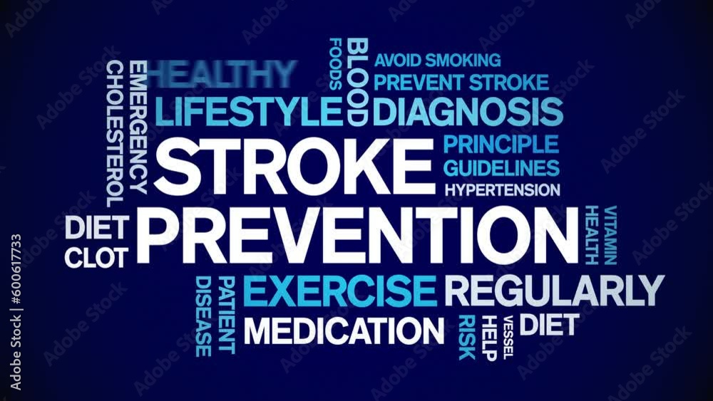 Stroke Prevention animated tag word cloud;text design animation kinetic ...