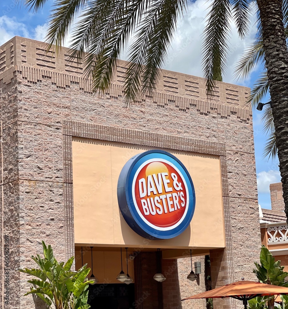 Irvine, CA - May 2023 - Exterior sign at a Dave & Buster’s. Dave ...
