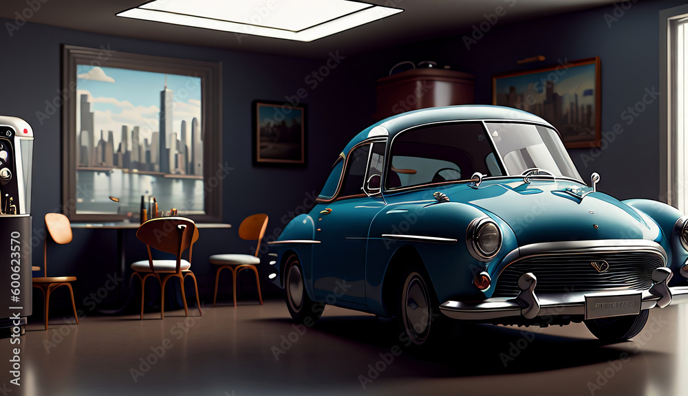 Cute Little Toon Car Classic Car Shape in Teal with Chrome Trim in ...