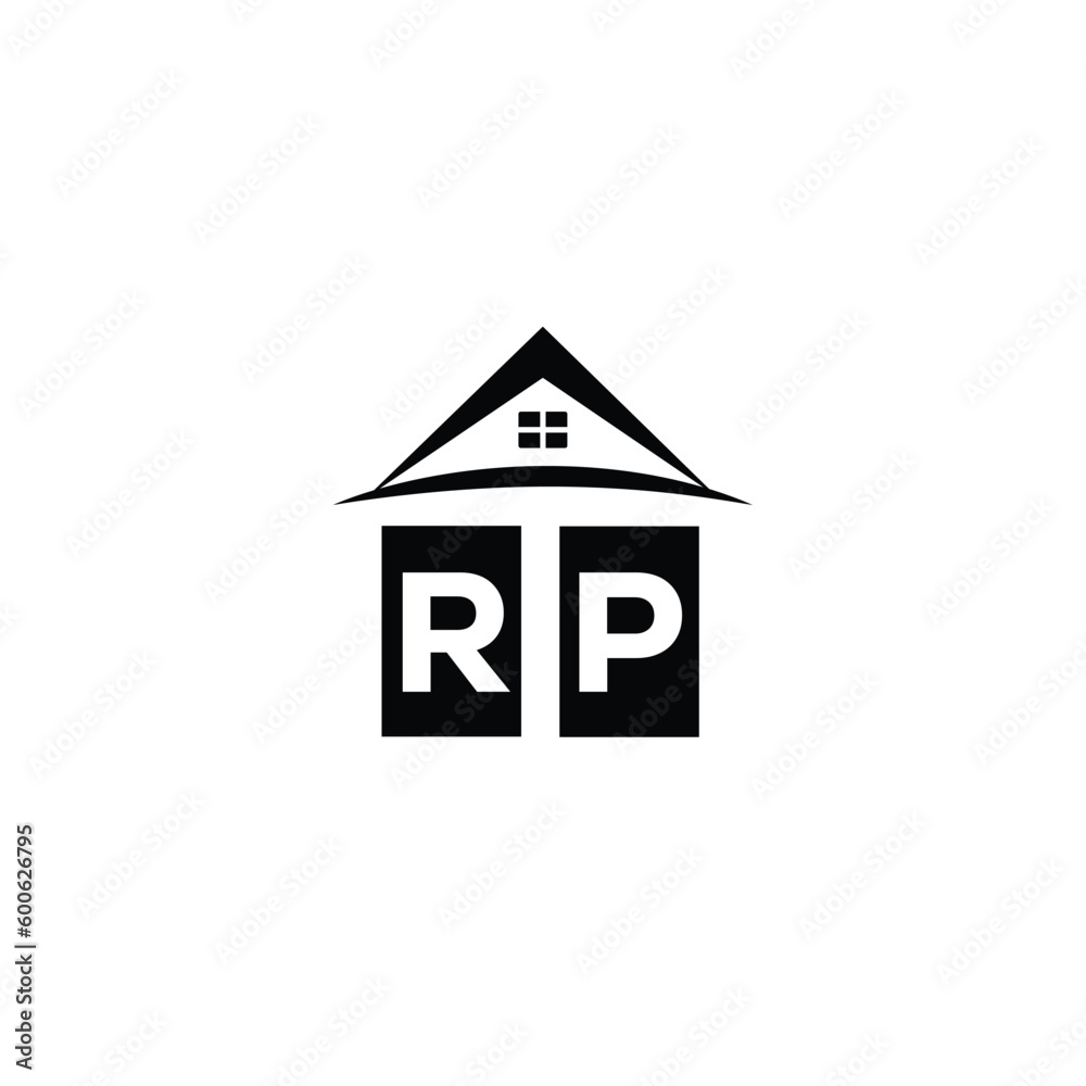 Initial letter RP real estate logo design template RP home or house ...
