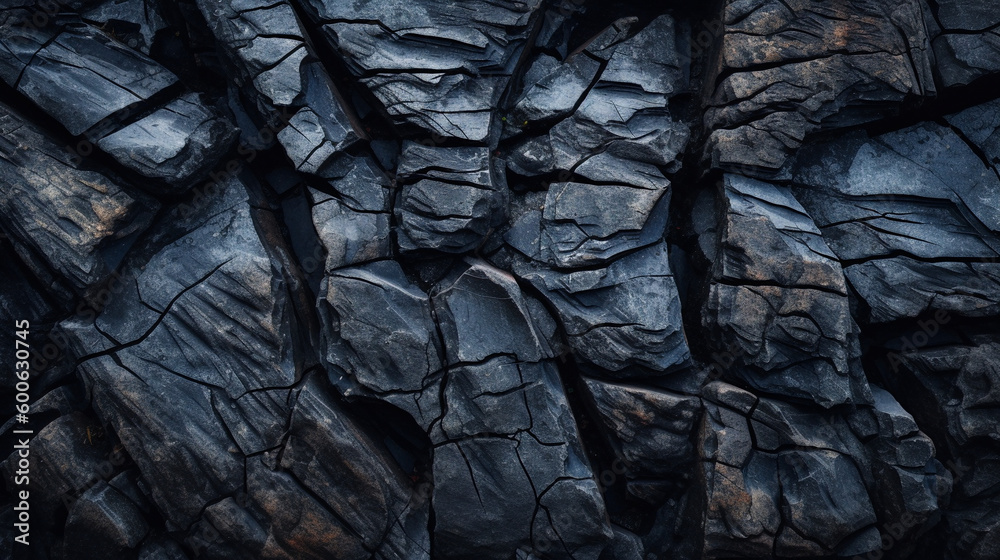 Dark Black rock background texture. Rough mountain surface. Close-up ...