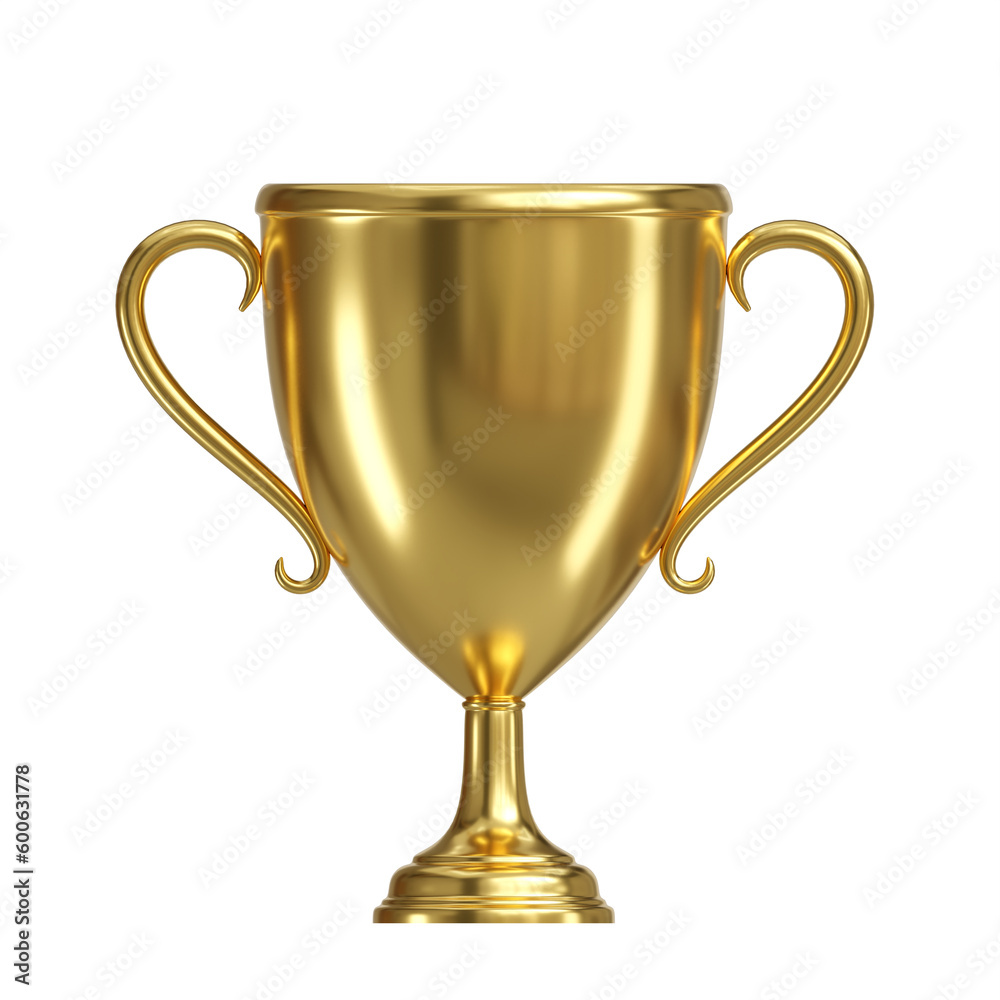 gold trophy cup award element isolated on white background. gold trophy ...
