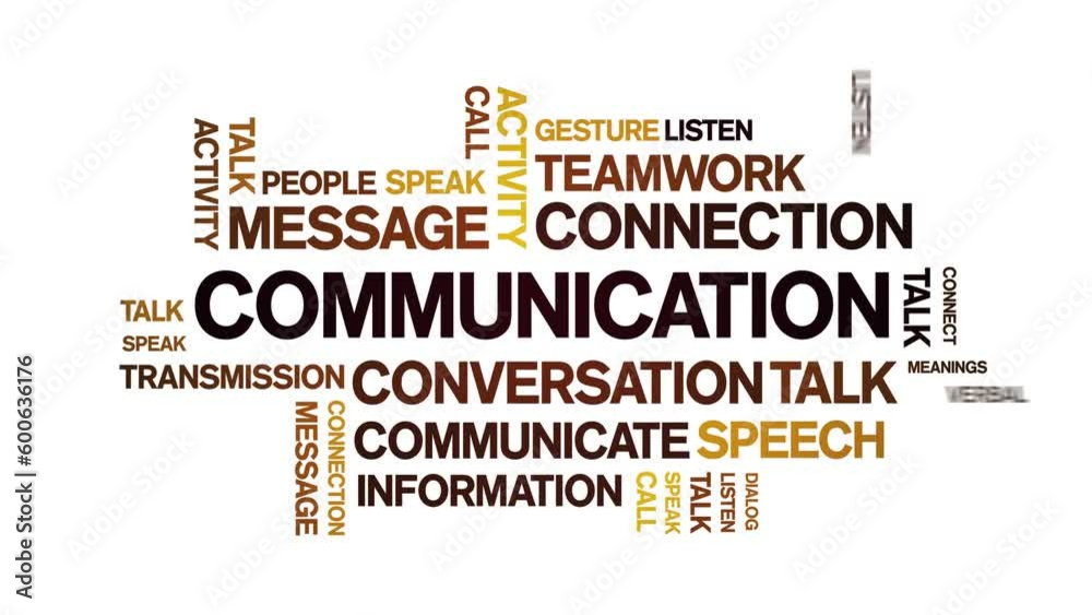 Communication animated tag word cloud;text design animation kinetic ...