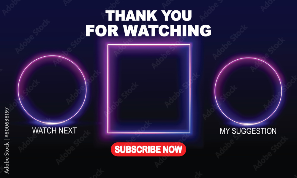 End Screen Template Design, Video Template, background, Outro Card, end ...