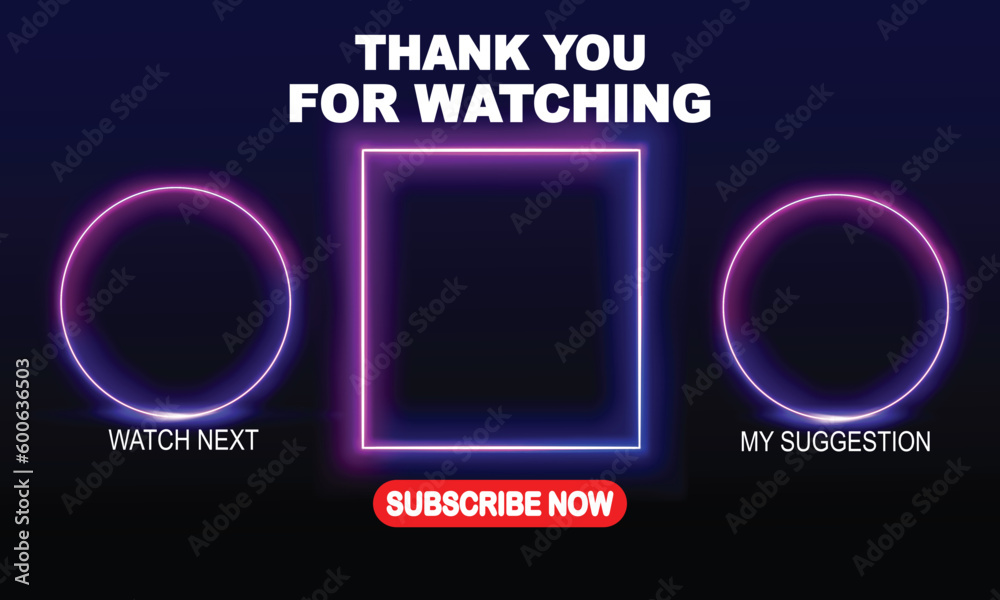 End Screen Template Design, Video Template, background, Outro Card, end ...