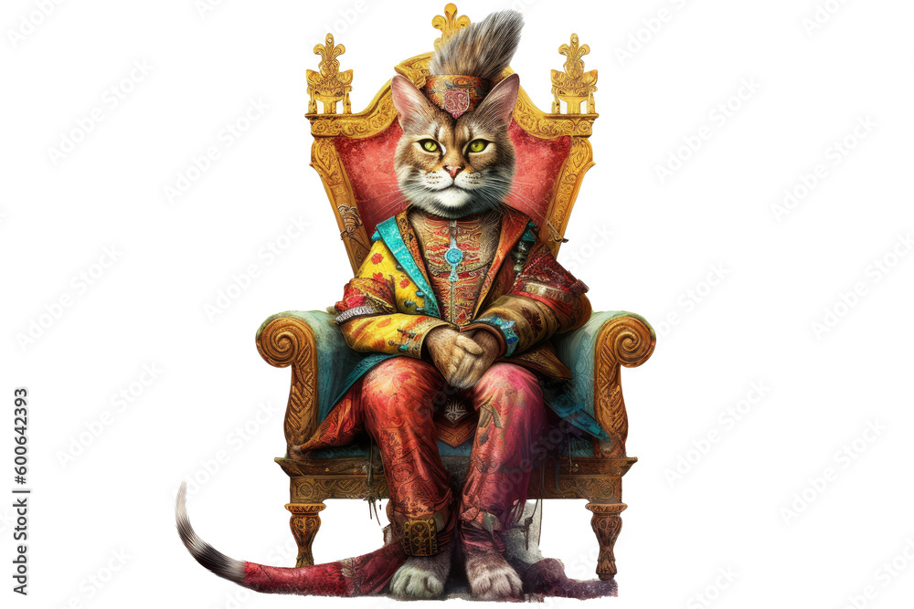 The Royal cat with luxury dress costume. Close up Portrait King cat ...