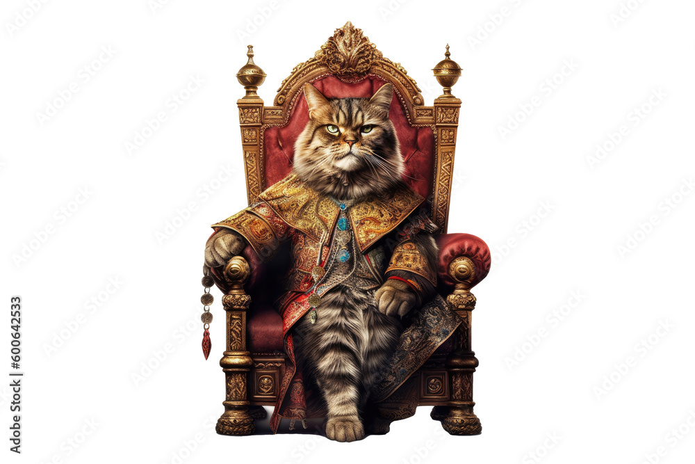 The Royal cat with luxury dress costume. Close up Portrait King cat ...