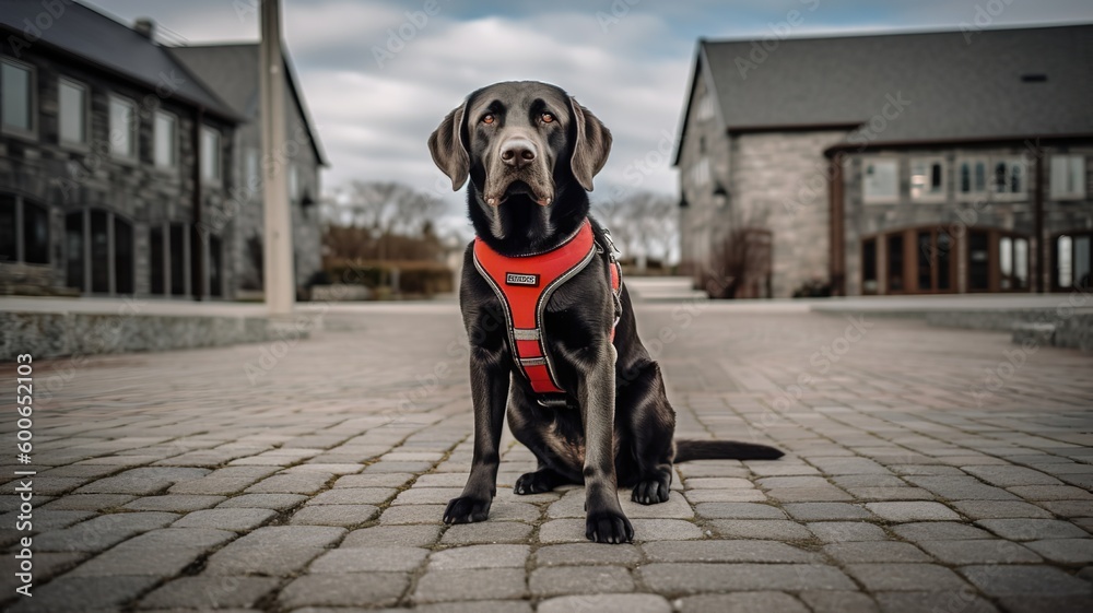 Intelligent Labrador Retriever Trained for Assistance Work Stock ...