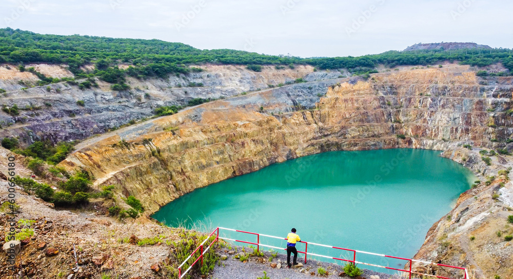 Work site panorama picture at Akara Mining Resources the largest gold mining in Southeast Asia ...